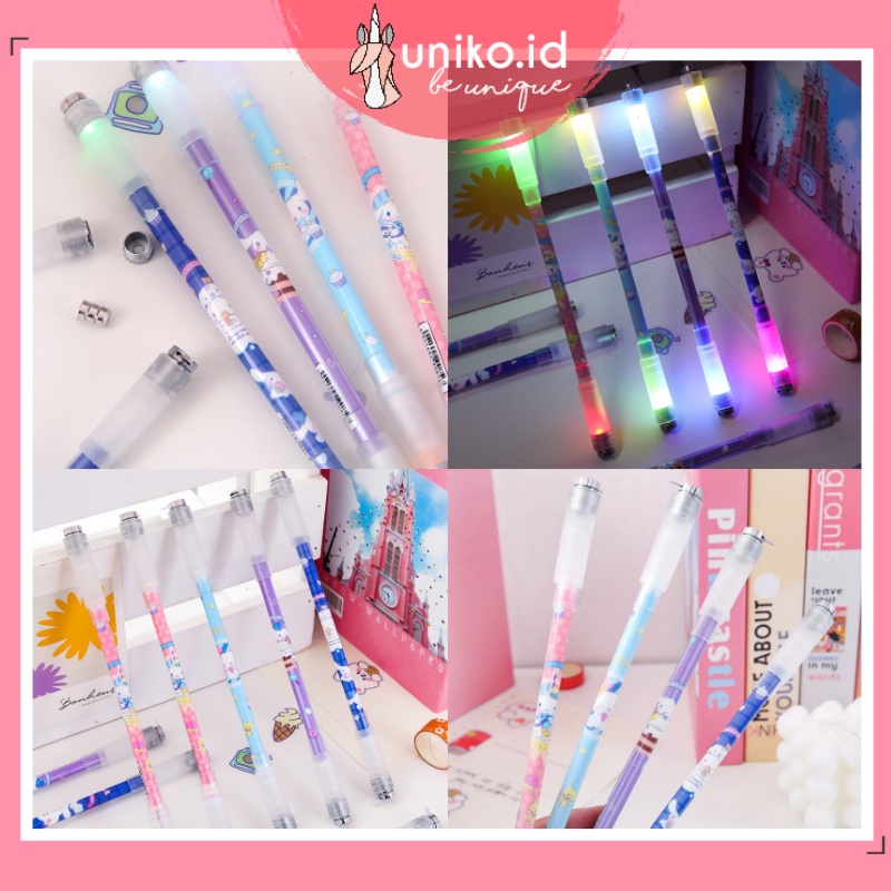 Jual UNIKO.ID SPINNING PEN LED PULPEN PENA PUTAR PLASTIK BALANCE ANTI ...