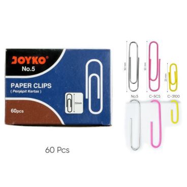 Jual PAPER CLIPS JOYKO ORIGINAL NO 5 KLIP PENJEPIT KERTAS BESAR | Shopee Indonesia