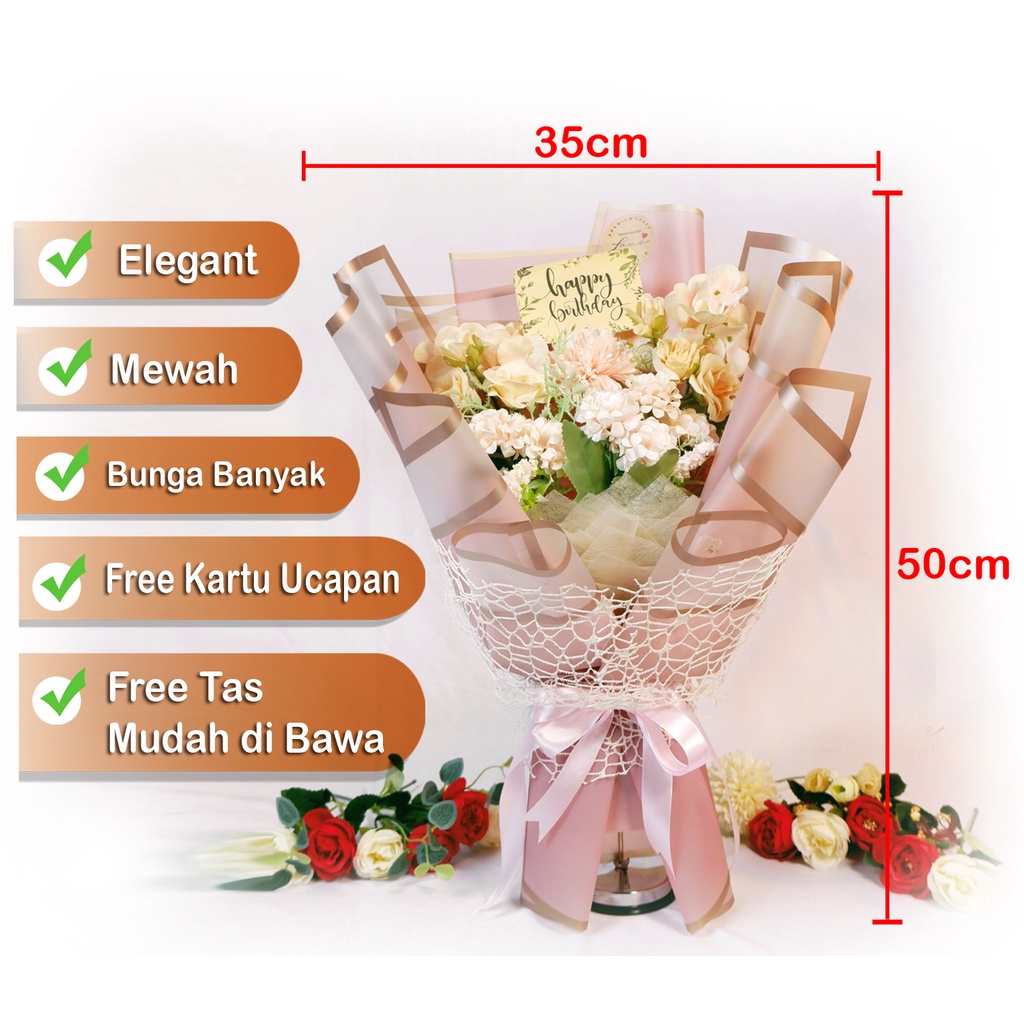 Jual Buket bunga artificial Wangi Cassandra premium besar free Tas ...