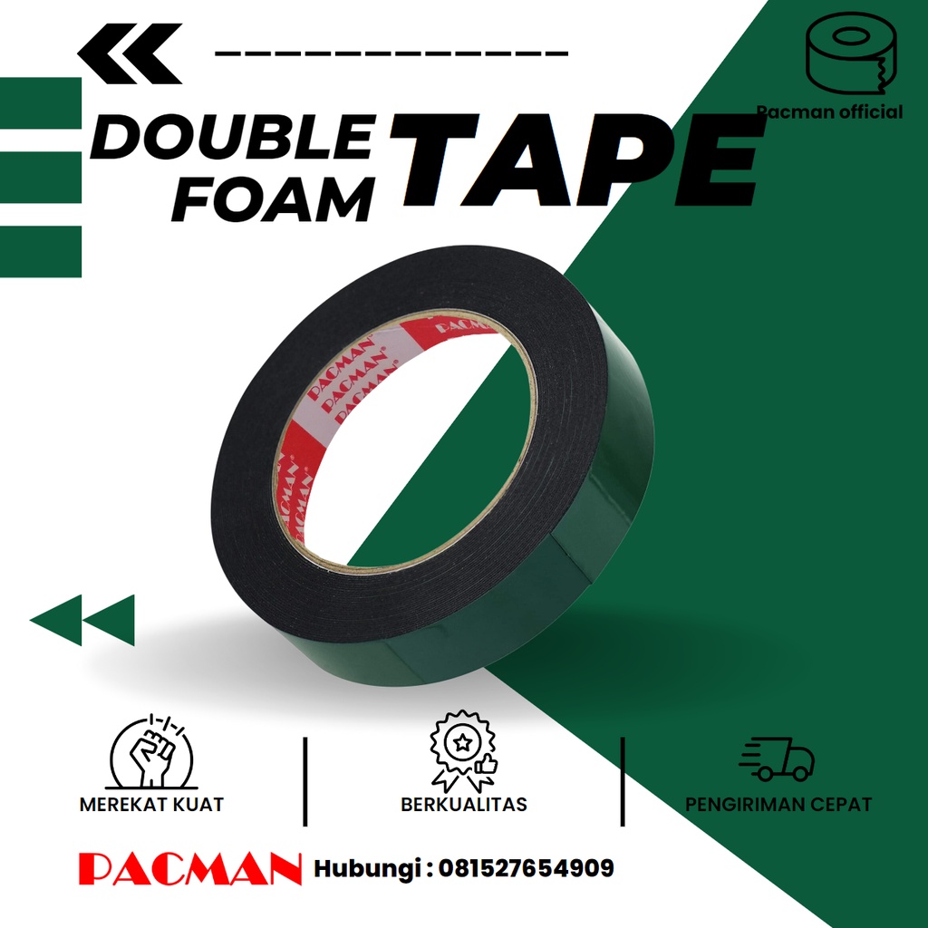 Jual Double Foam Tape Lakban Double Foam Isolasi Solatip Pacman Pita Perekat Busa lakban busa ...