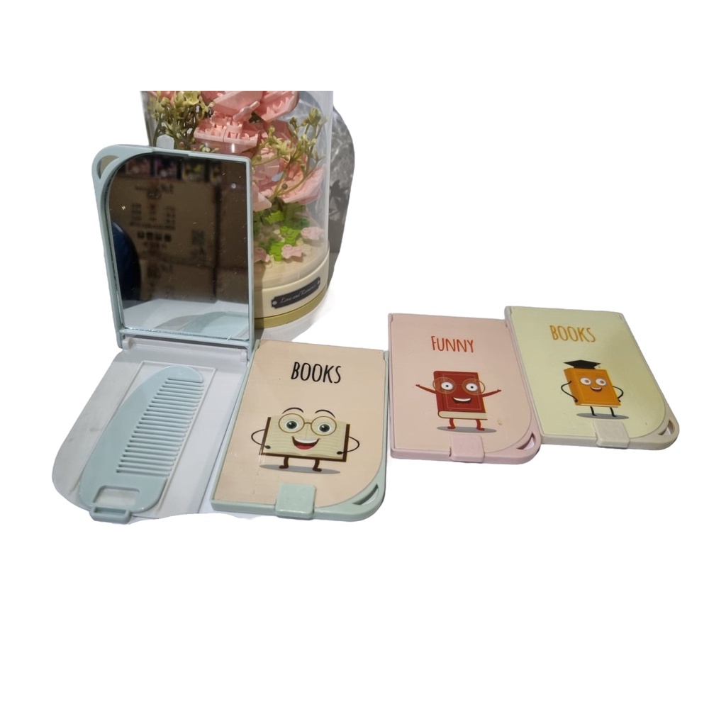 Jual MURAH SISIR + KACA MINI Lipat MAKE UP Cermin Kotak Saku Rias ...
