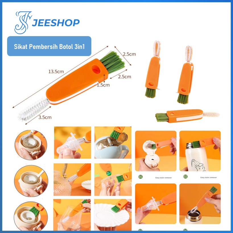 Jual Sikat Pembersih Botol 3in1 Alat Pembersih Celah Tutup Botol ...