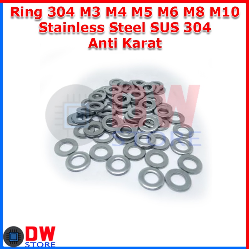 Jual Ring Plat 304 M3 M4 M5 M6 M8 M10 Stainless SUS304 SS 304 Anti Karat | Shopee Indonesia