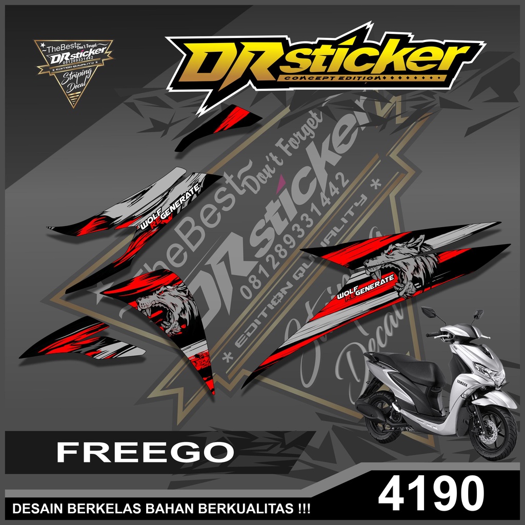 Jual 4190 Striping Stiker Setiker Motor Freego Variasi Semifull Desain ...