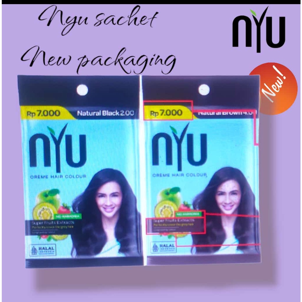 Jual NYU Creme Hair Color Kemasan SACHET NEW 20g | Shopee Indonesia