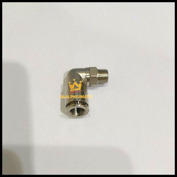 Jual TERMURAH FITTING NEPEL ANGIN PUSH IN METAL ELBOW SELANG 6MM DRAT 1/8 | Shopee Indonesia