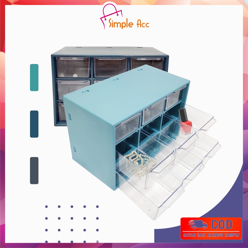 Jual DO-C804 Kotak Laci Perhiasan kotak Aksesoris Mini 9 Sekat / Kotak ...