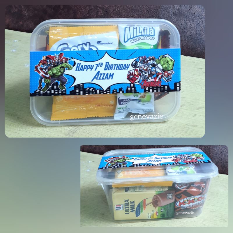 Jual Paket snack ulang tahun kemasan thinwall free paperbelt/snack box ...