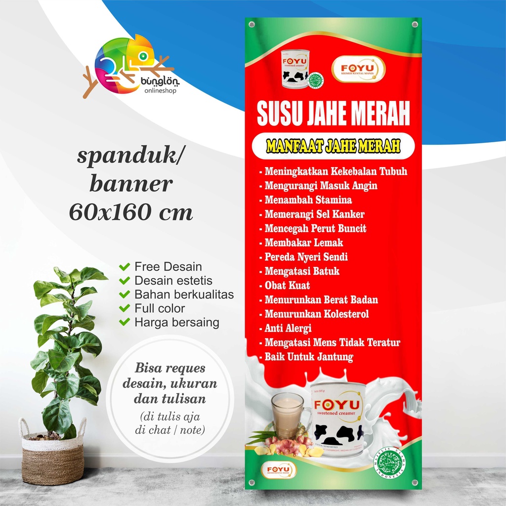 Jual Spanduk, Banner Minuman Susu Jahe Merah | Shopee Indonesia