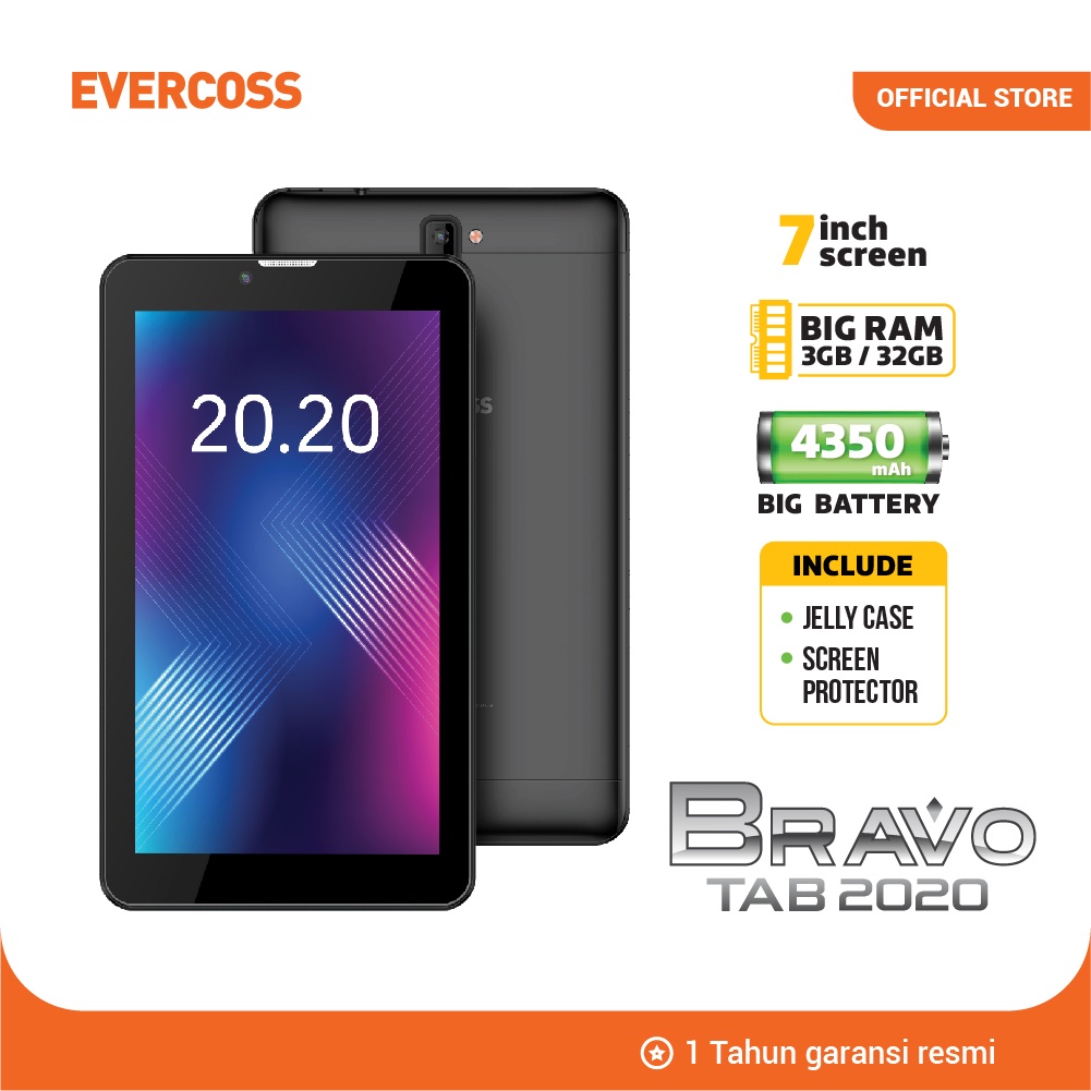 Jual Evercoss Bravo tab X7 android 4G 3/32 garansi resmi | Shopee Indonesia