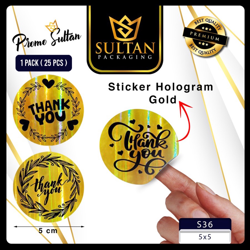 Jual Sticker - Label Sticker Segel - Sticker Hologram Thank You isi 25 ...
