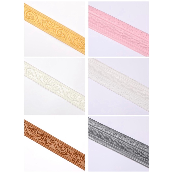 Jual Border List Dinding Sticker Foam Moulding Putih Pink Gold Silver ...