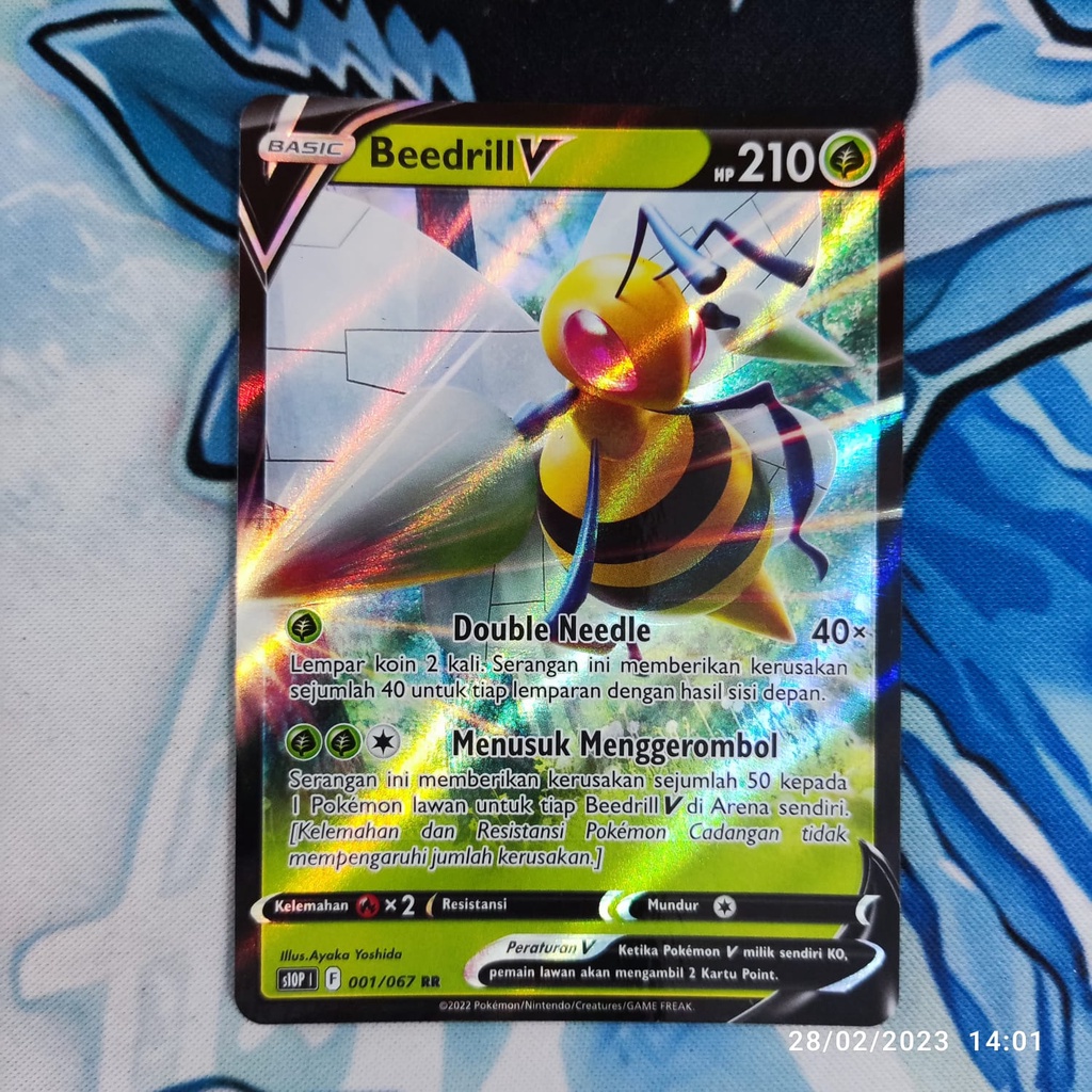 Jual pokemon Indonesia beedrill v 001/067 RR original | Shopee Indonesia