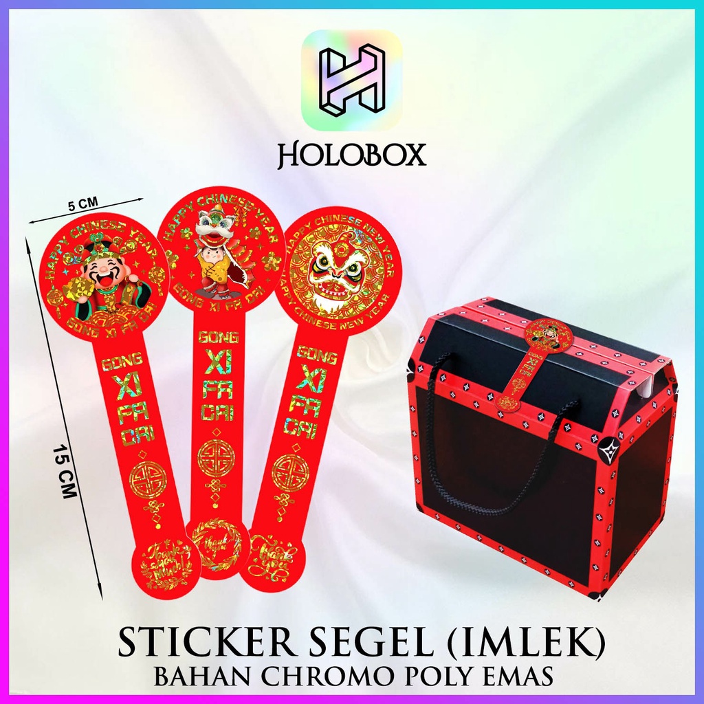 Jual Sticker|Sticker Murah|Hologram Emas|Sticker Chinese New Year|5x5 ...