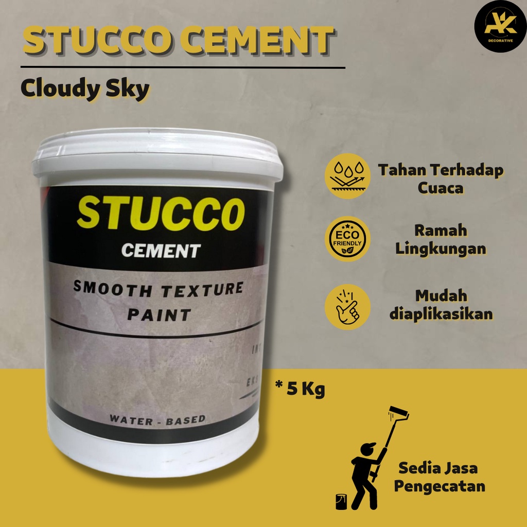 Jual Cat Stucco Cement Concrete Theme - Cloudy Sky 5kg | Shopee Indonesia