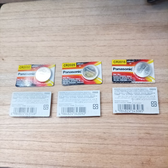 Jual Ready stock] Baterai Kancing CoinPanasonic CR2016 CR2025 CR2032 Lithium 3V (SATUAN ...