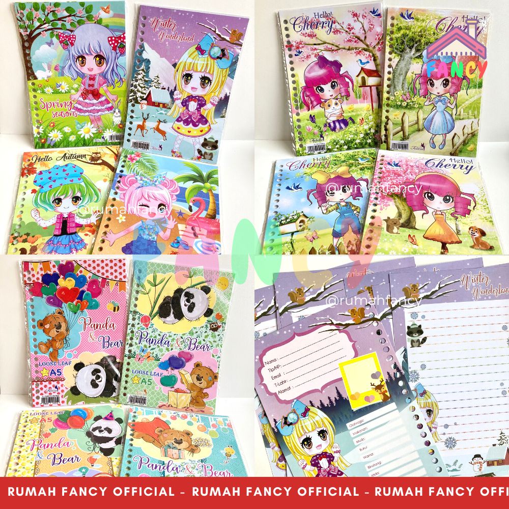 Jual [1PAK] KERTAS BINDER LOOSE LEAF FELICIA FANCY MOTIF KARAKTER ANAK ...