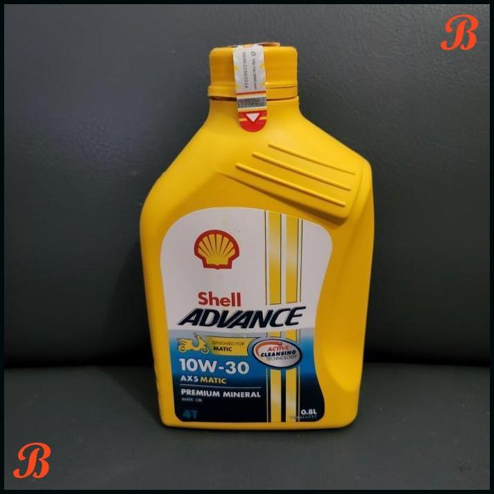 Jual Oli Shell Advance AX5 Matic Oil Scooter 10W 30 0 8L 800ml | Shopee ...