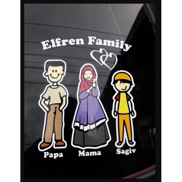 Jual Stiker Mobil Happy Family Keluarga Lucu Unik Colour | Shopee Indonesia