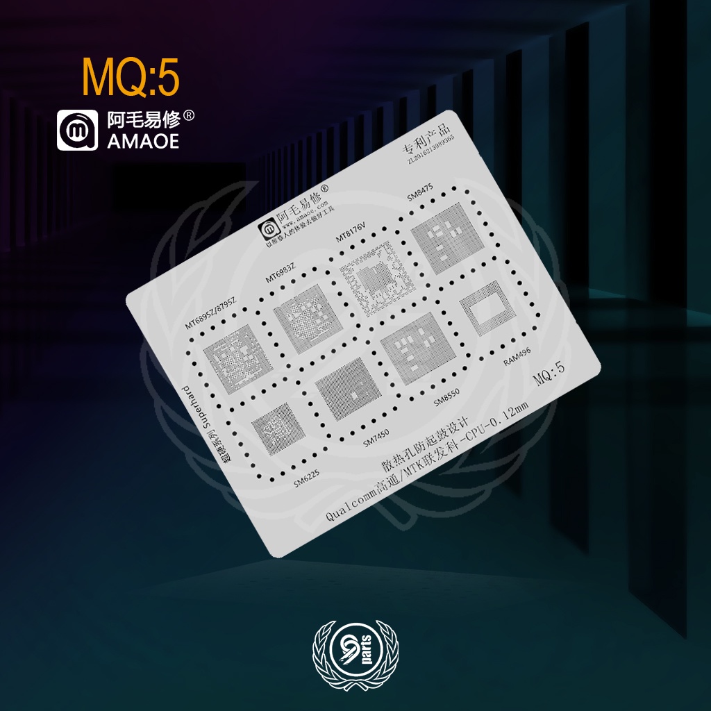 Jual Plat Cetakan Amaoe MQ:5 / Cetakan IC MQ5 / Cetakan IC MT6895Z/ MT6983Z/ SM8475/ SM7450 ...