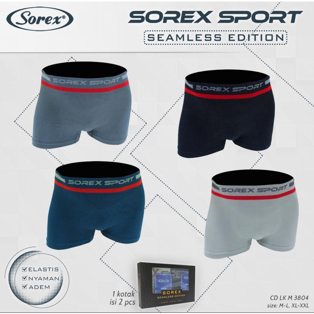 Jual Boxer Dewasa Sorex M 3804/ CD Cowok Sorex / Sorex Sport Seamless ...