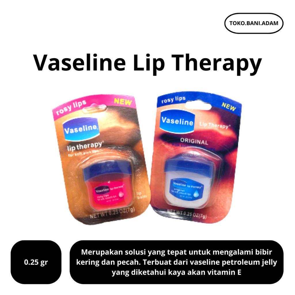 Jual Vaseline Lip Therapy Rosy Lip & Original (7g) - Toko Bani Adam | Shopee Indonesia
