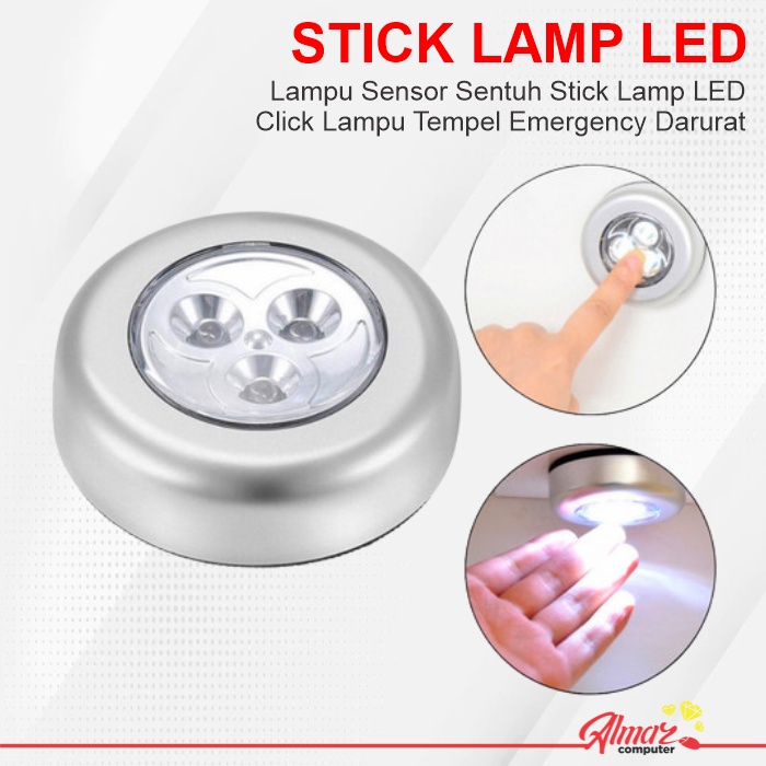 Jual Lampu Sensor Sentuh Stick Lamp LED Click Lampu Tempel Emergency ...