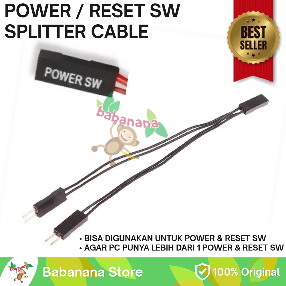 Jual POWER SW RESET SW MOTHERBOARD SPLITTER CABLE SWITCH COMPUTER PC ...