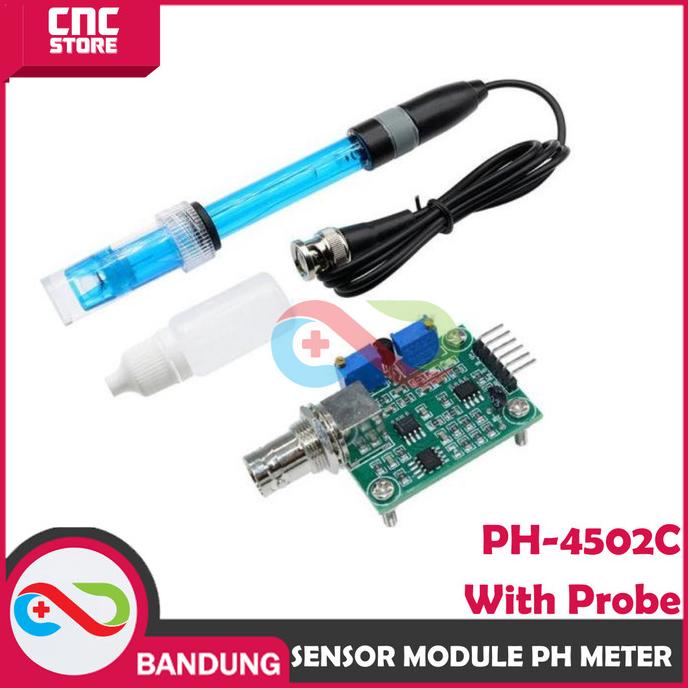 Jual SENSOR PH METER MODULE PH-4502C WITH PROBE ELECTRODE FOR ARDUINO ...