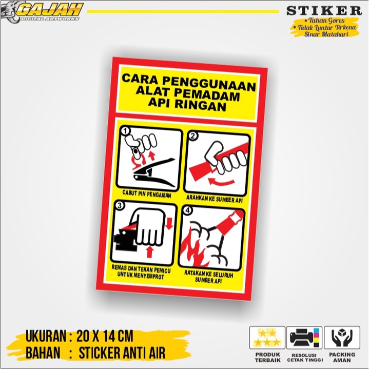 Jual Stiker Cara Penggunaan Alat Pemadam Api Ringan / APAR | Shopee ...