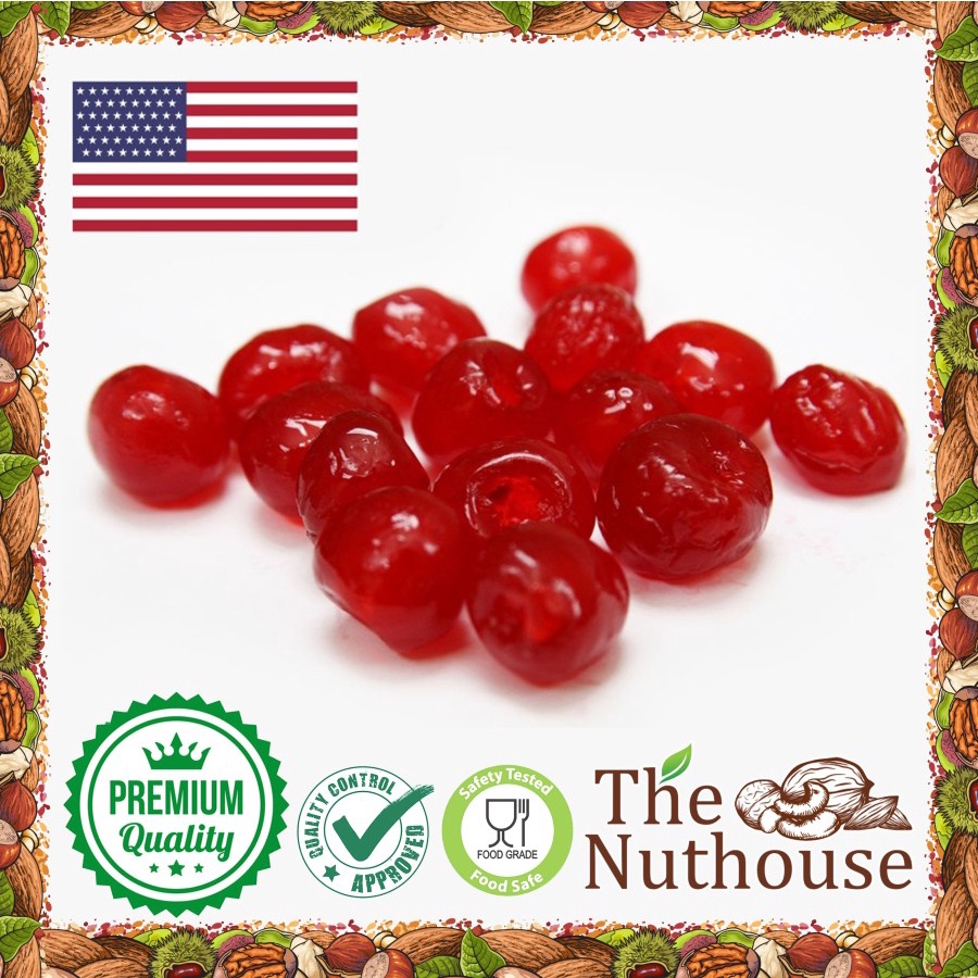 Jual 250gr Red Glace Cherry / Manisan Buah Ceri Gundul Tanpa Tangkai ...