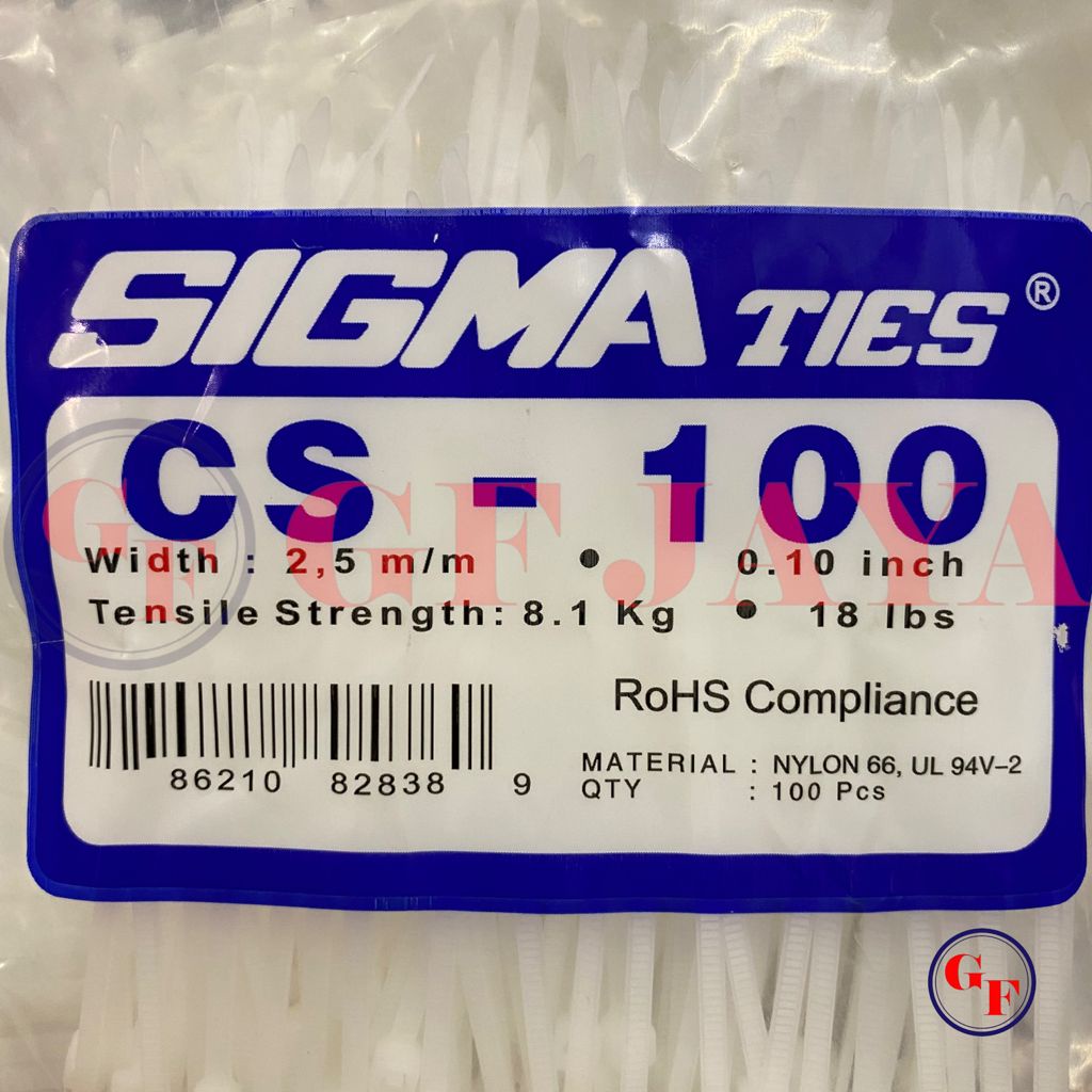 Jual Kabel Ties Sigma CS-100 isi 100 10cm x 2.5mm Putih / CS100 CV100 CV 10 cm 100mm 2.5 mm 2,5 ...