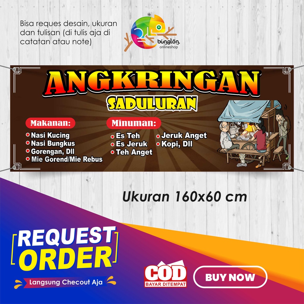Jual Size 160x60 Cm, Spanduk Banner Angkringan Murah Berkualitas ...
