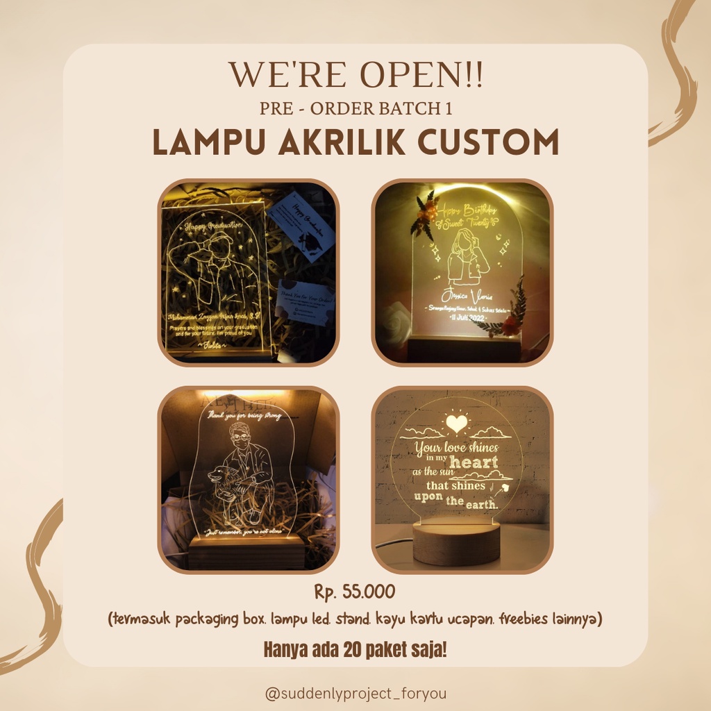 Jual AKRILIK LED CUSTOM HADIAH ULANGTAHUN, WISUDA, PERNIKAHAN, DLL ...