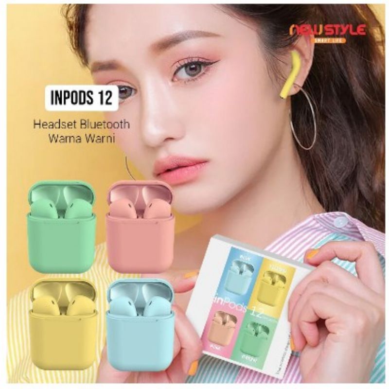 Jual Headset Bluetooth Wireless TWS Inpods 12 Macaron Color TWS i12 ...