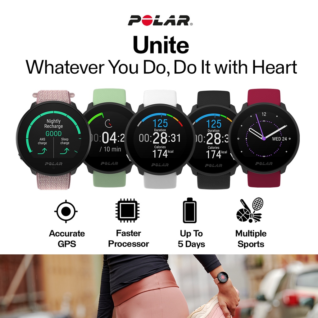 Jual Fitnes Tracker & Jam Tangan Pintar | Polar Unite | Bisa Ukur ...