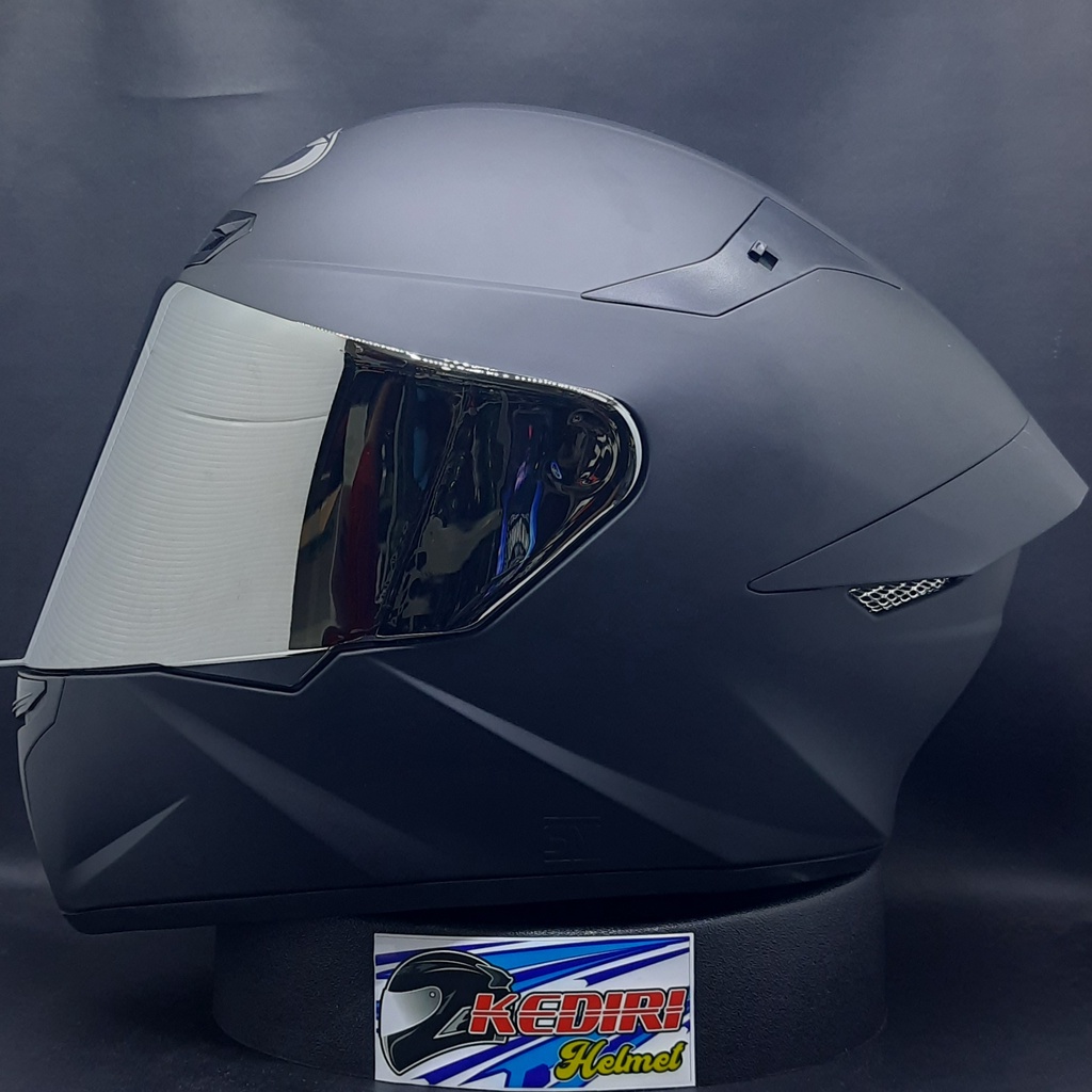 Jual Helm KYT TT COURSE plain solid ttc polos black doff white gorilla grey anthracite paket ...