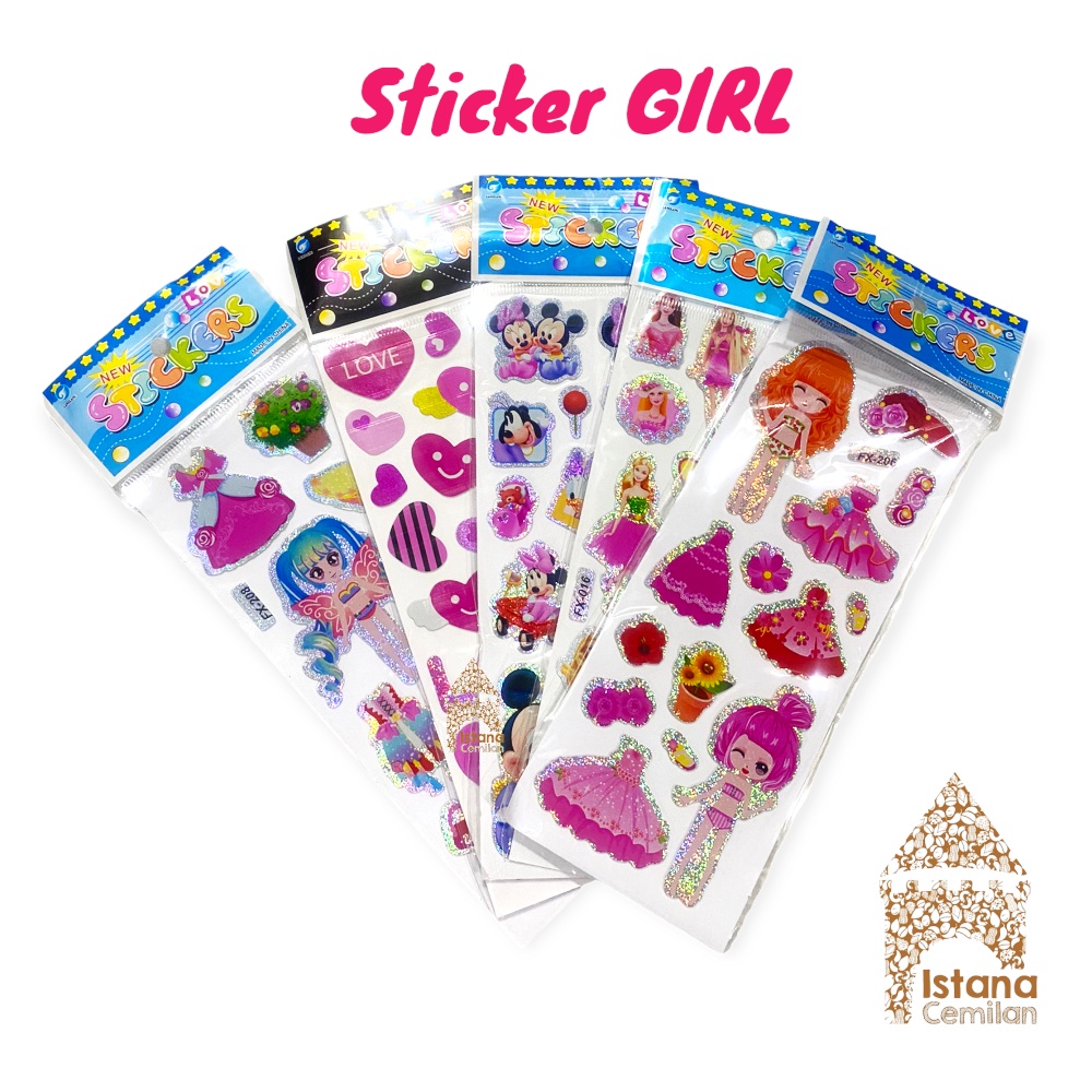 Jual Sticker Girl / Boy Stiker Motif Gambar Kartun Anak Perempuan ...