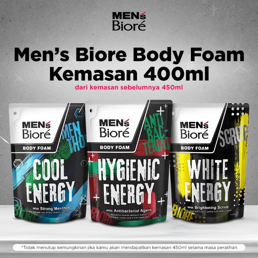 Jual Men's Biore Body Foam Sabun Mandi Pria Cair Refill 400ml | Shopee Indonesia