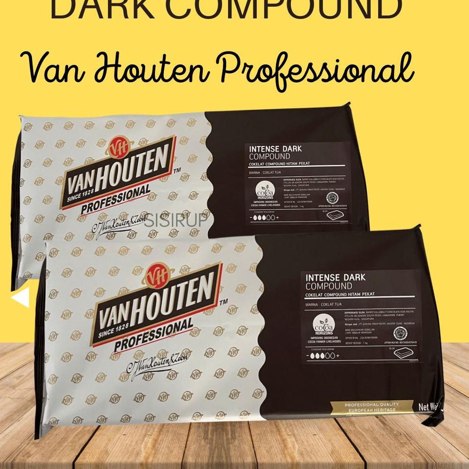 Jual Vanhouten dark compound 1 kg / Dark Chocolate Van Houten / Barry callebaut ♡ | Shopee Indonesia