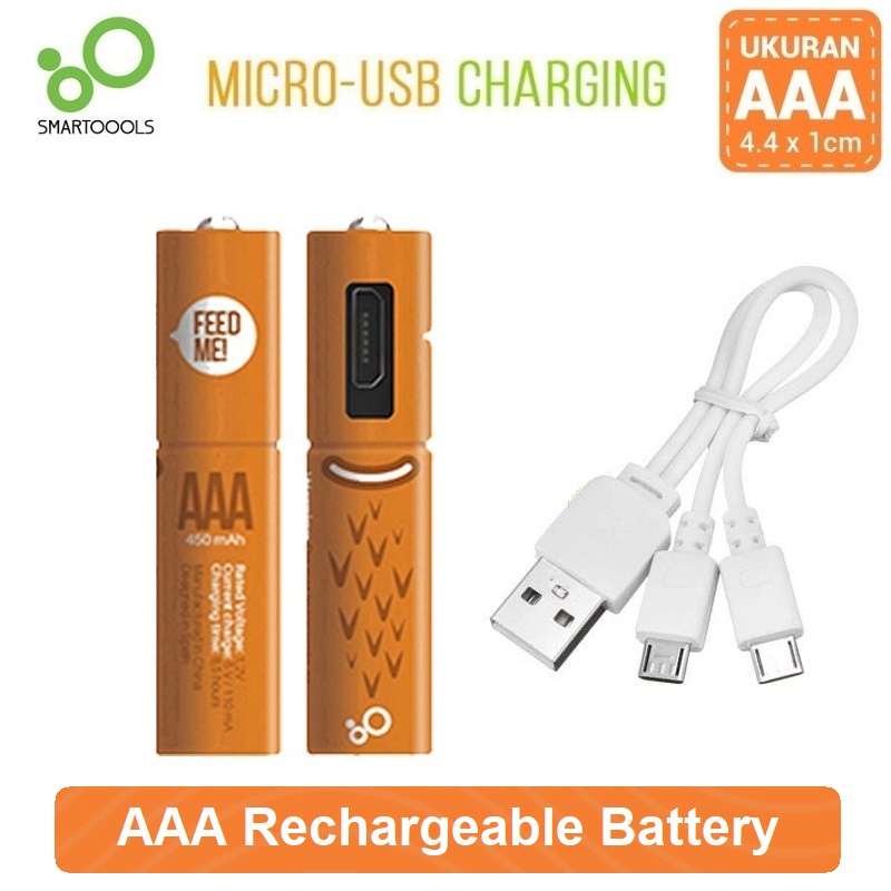Jual Microbatt Smartoools Baterai AAA Micro USB rechargeable | Shopee Indonesia