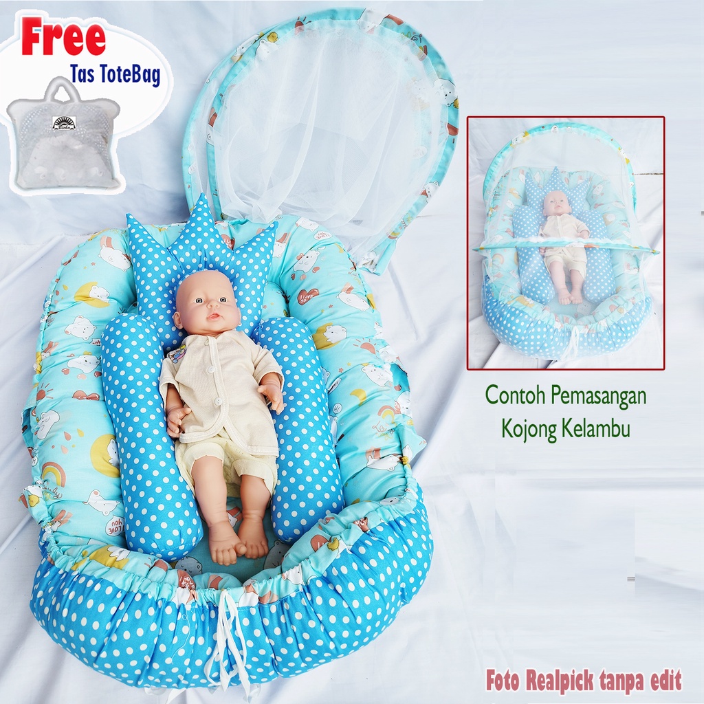 Jual KASUR BAYI BABY NEST PREMIUM DENGAN KELAMBU + FREE BANTAL PEYANG ...