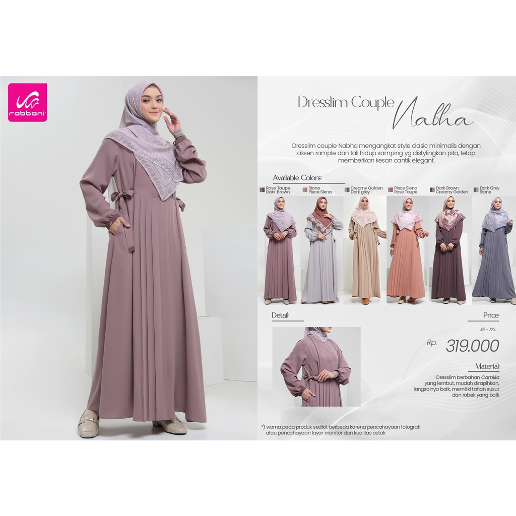 Jual GAMIS DRESSLIM COUPLE NABHA RABBANI ORI | Shopee Indonesia