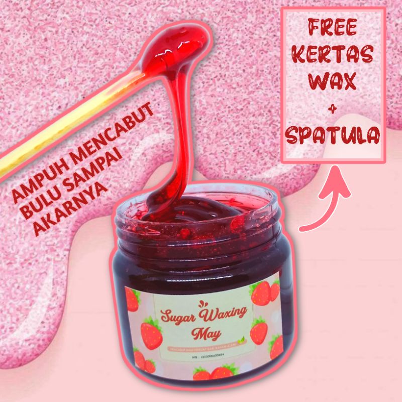 Jual 240gram SUGAR WAXING MAY AROMA STRAWBERRY // WAX KIT // WAX POT ...
