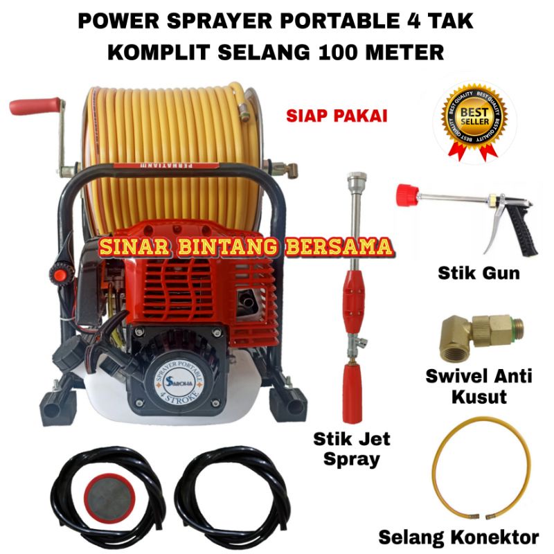 Jual Sprayer Portable 4 Tak Komplit Selang 100 Meter Dengan 2 Stik ...
