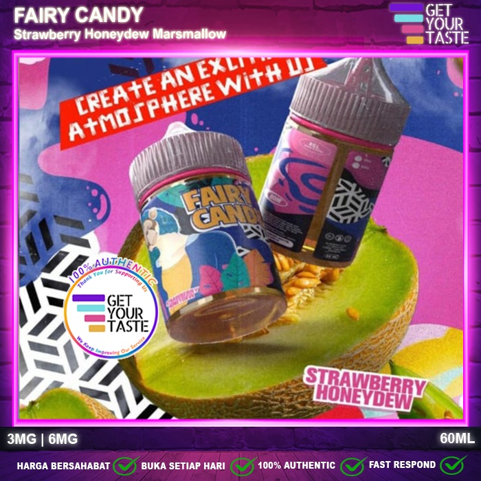 Jual Liquid Fairy Candy Strawberry Honeydew 60ML by R.O.M Factory ...