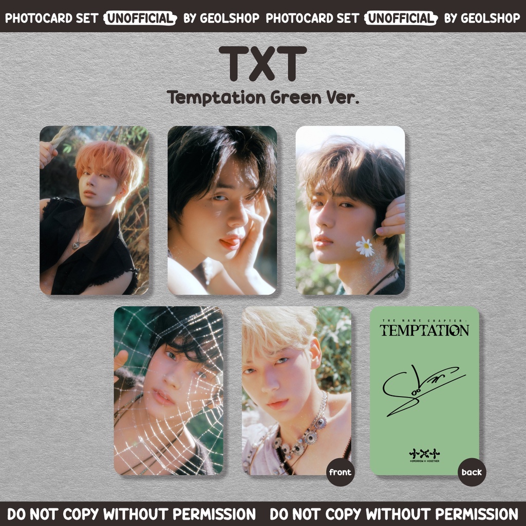 Jual PHOTOCARD SET UNOFFICIAL | TXT | TEMPTATION | Shopee Indonesia