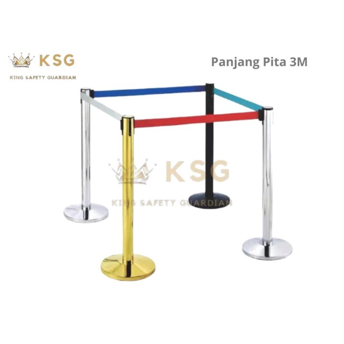 Jual Buruan beli] Tiang Antrian Stainless Pembatas Baricade Tiang Pita ...