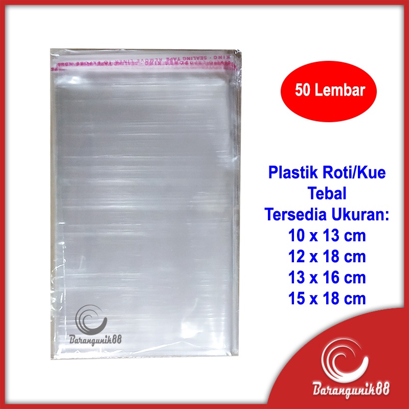 Jual Plastik OPP Roti Kue Donut Tebal 50 Lembar Ada Lem 12x18cm 15x18cm ...
