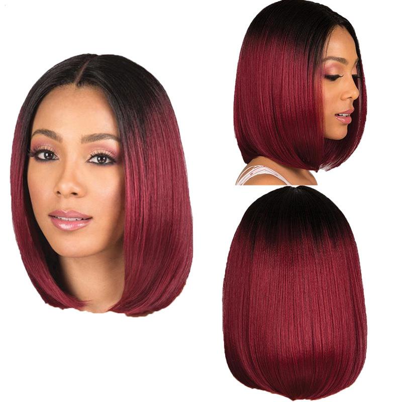 Jual Cross-Border Eropa dan Amerika Dicelup Bobo Wig Wanita Perdagangan ...